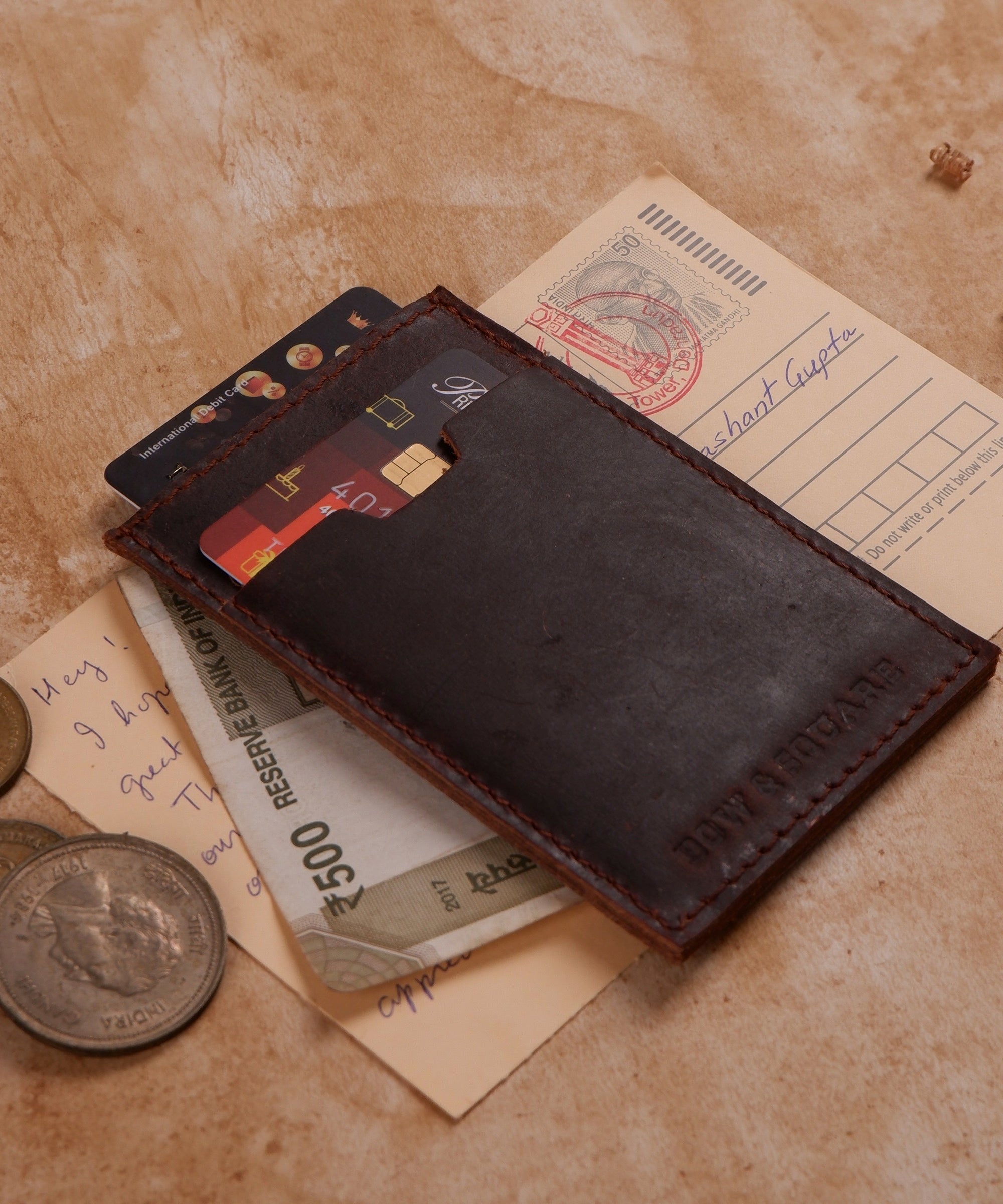 Ancient Card Mini Leather Wallet – Bow & Square